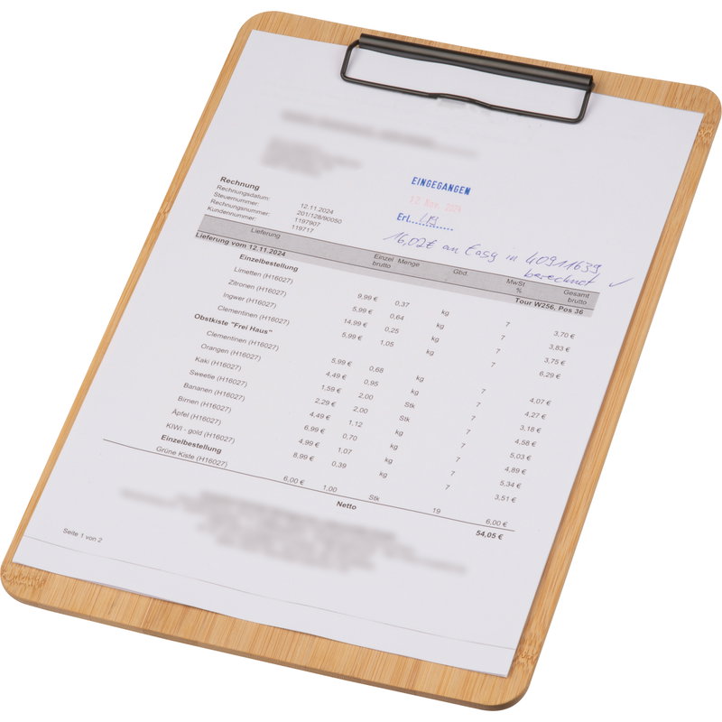 A4 clipboard made of bamboo | beige | 2448113