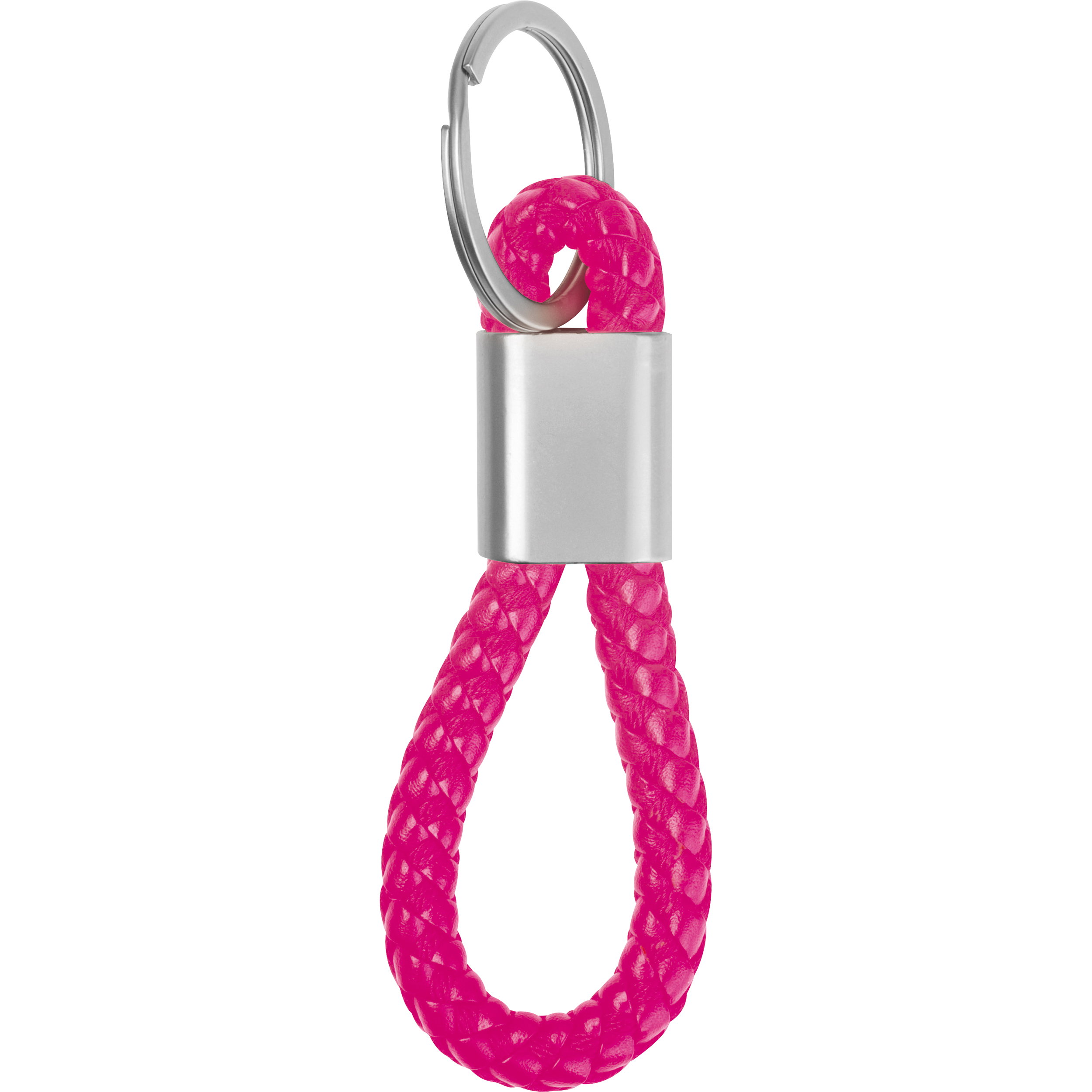 Metal keychain – PU cord ERNEST | pink | 9546611