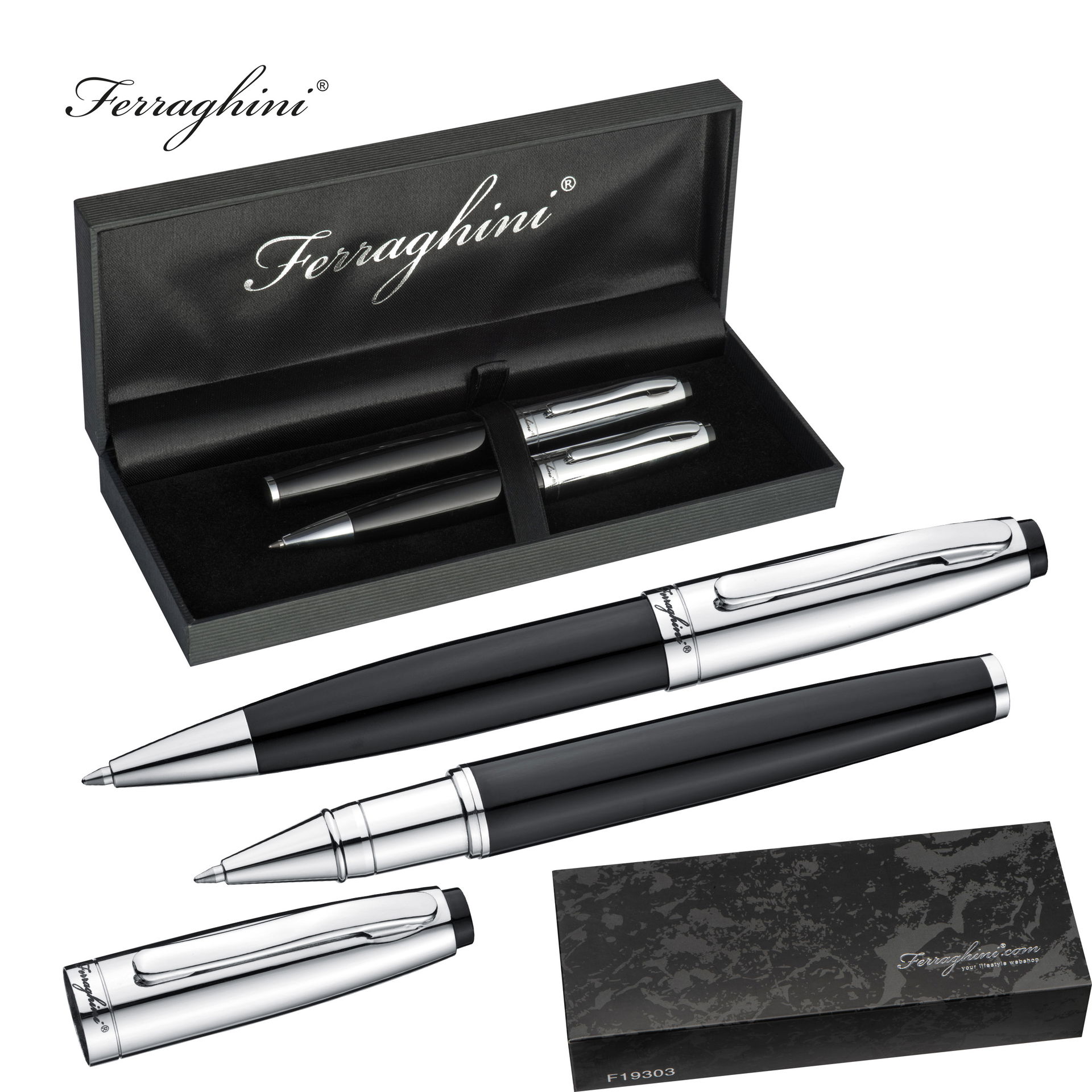 Ferraghini writing set with a ball pen and a rollerball pen | F1930