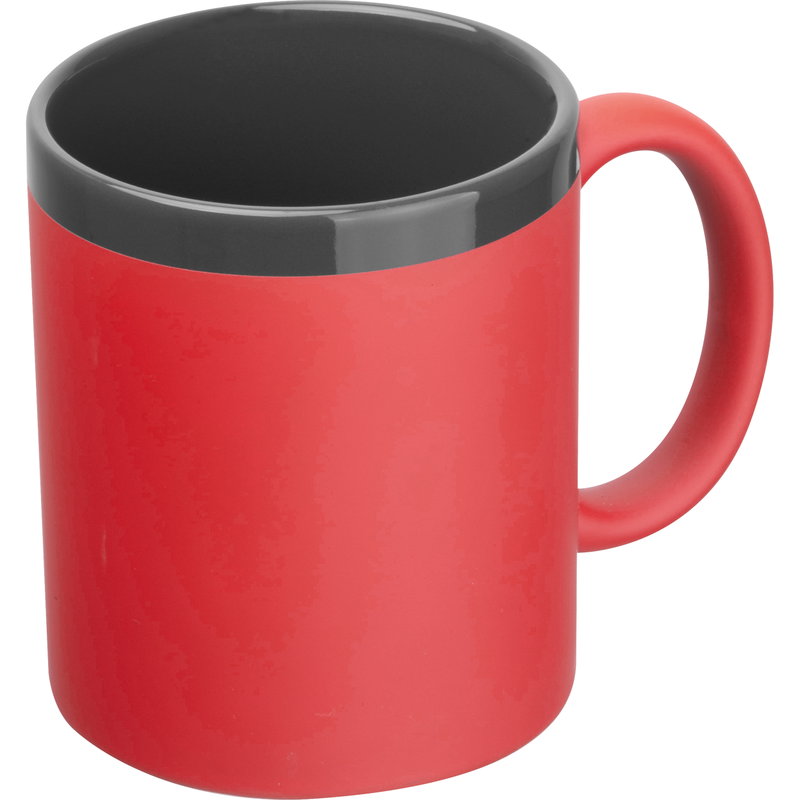Ceramic mug – rubberized RONALD | red | 8549705