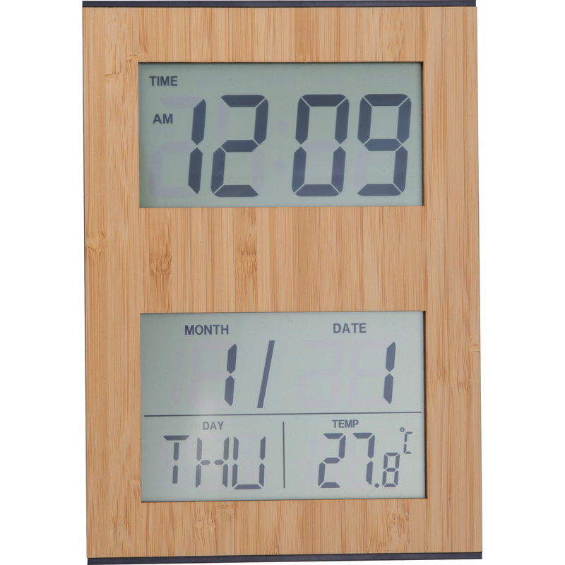 Bamboo desk clock BRUNHILDE | beige | 3536713
