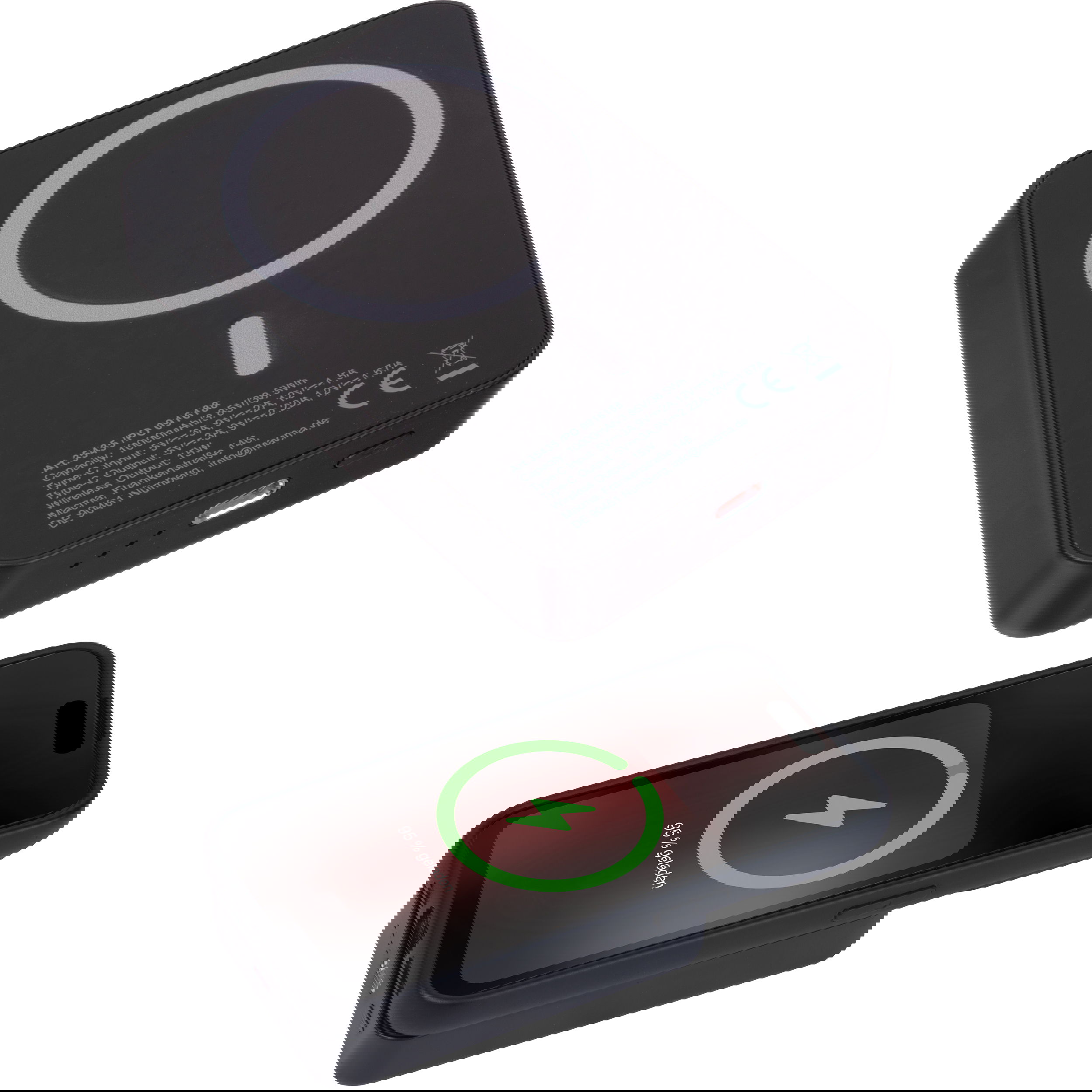 R-ABS magnetic power bank, 10,000 mAh DONNA | Black | 3543503