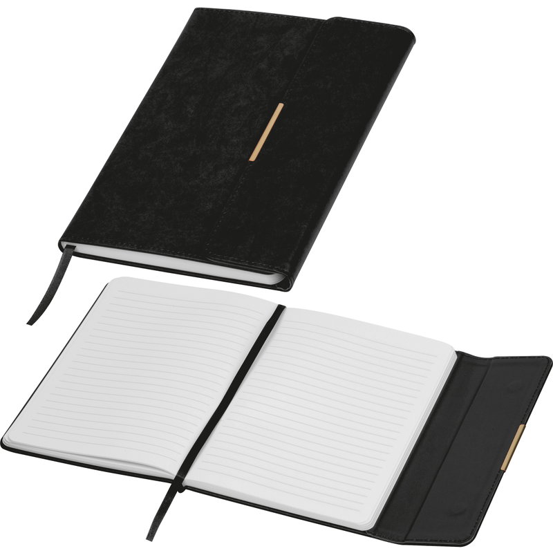 A5 notebook with magnetic closure JOSEPH | black | 2561403